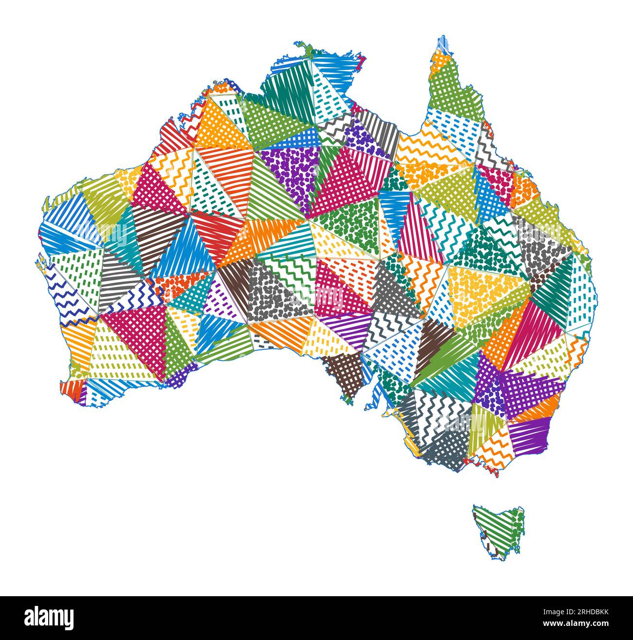 Kid style map of Australia. Hand drawn polygons in the shape of ...