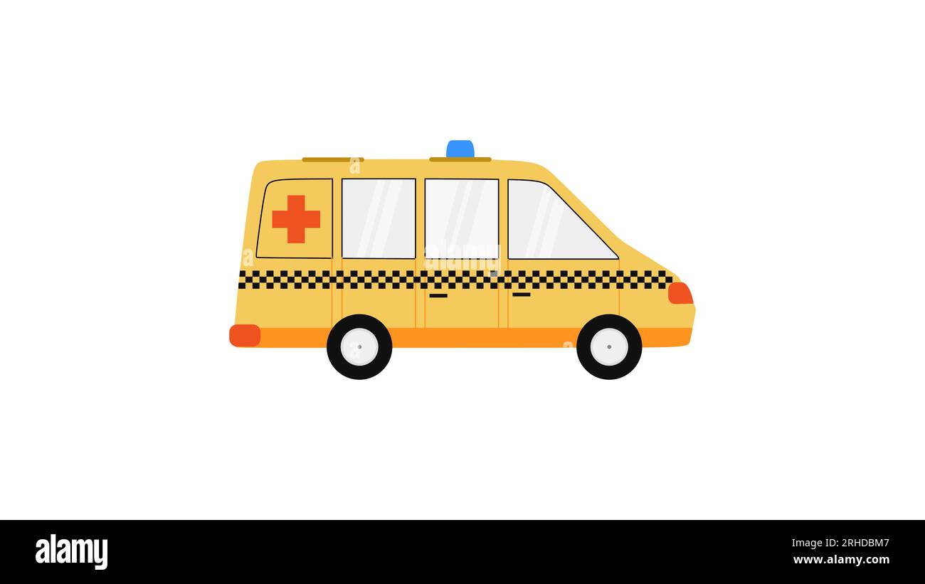 yellow ambulance element isolated on white background Stock Vector ...