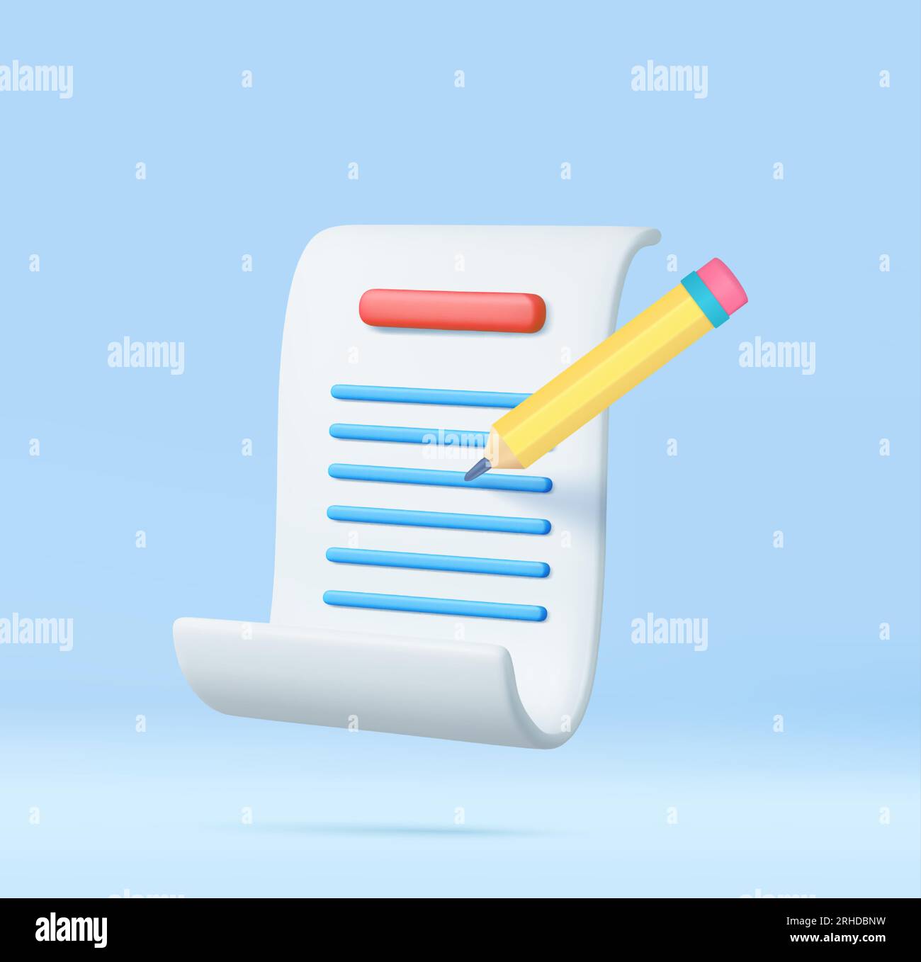 Content writing 3d paper icon hi-res stock photography and images - Alamy