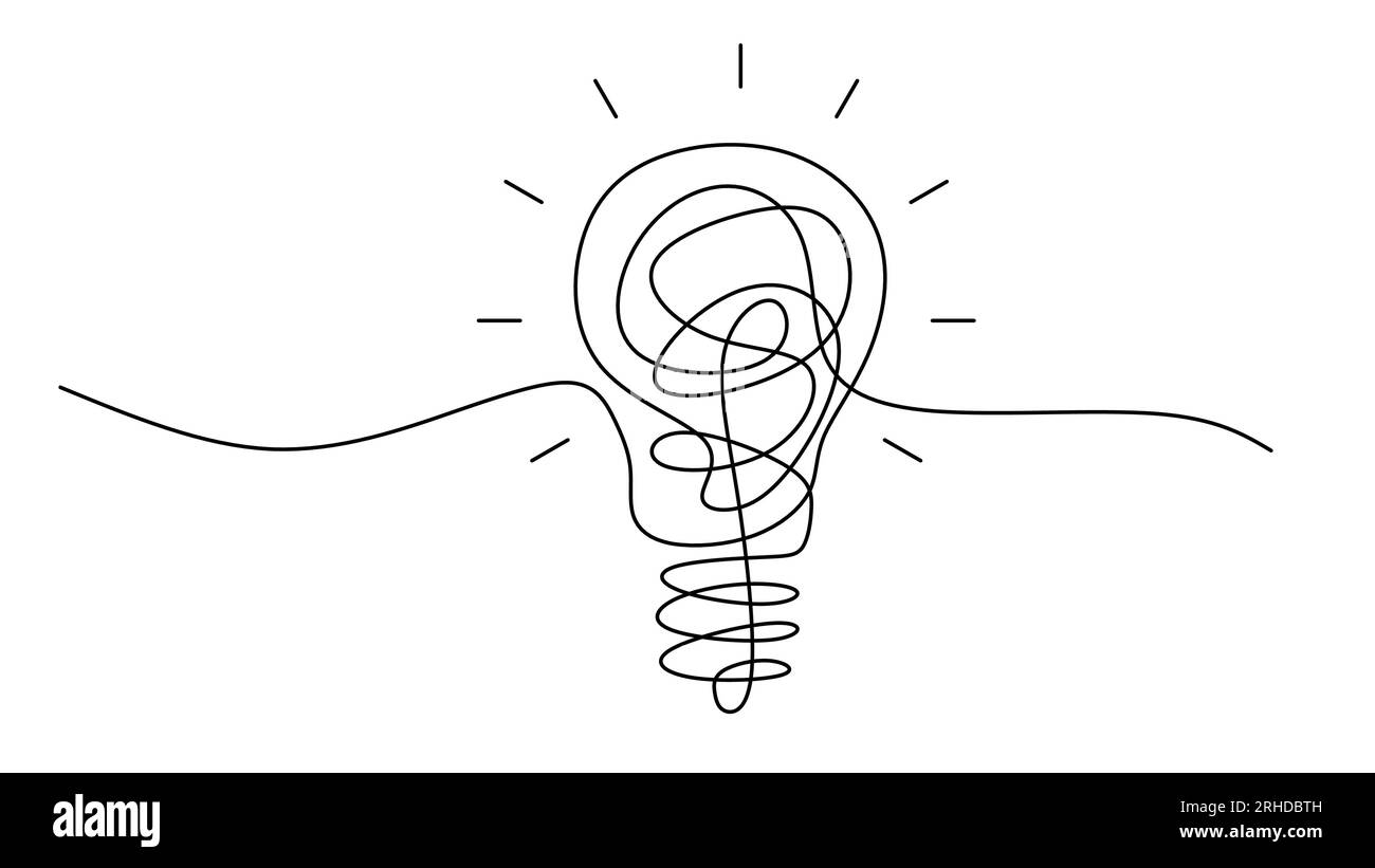 One single line of big lamp isolated on white background Stock Vector ...