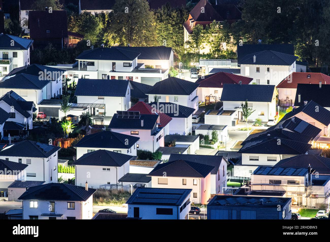 Spaichingen, Germany. 15th Aug, 2023. Residential buildings are located ...