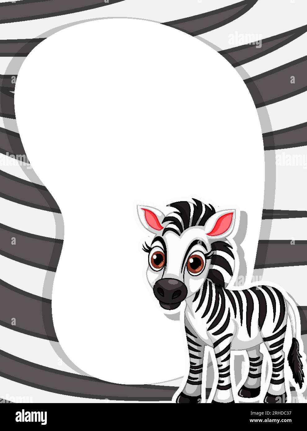 A vector cartoon illustration of a zebra with a patterned border Stock ...