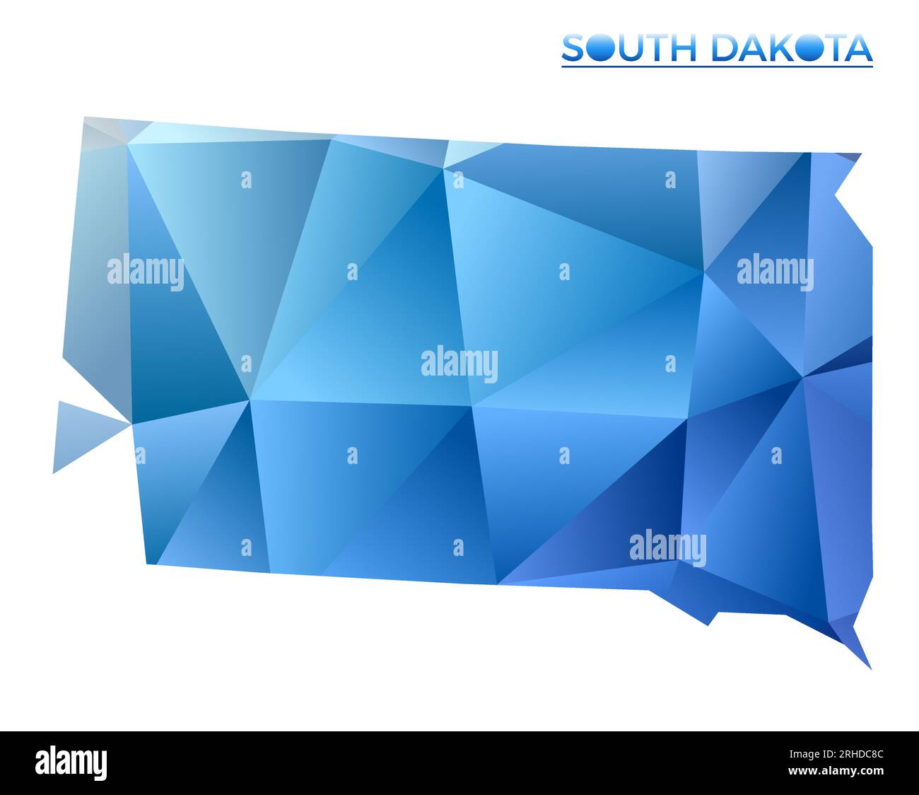 Vector polygonal South Dakota map. Vibrant geometric US state in low ...