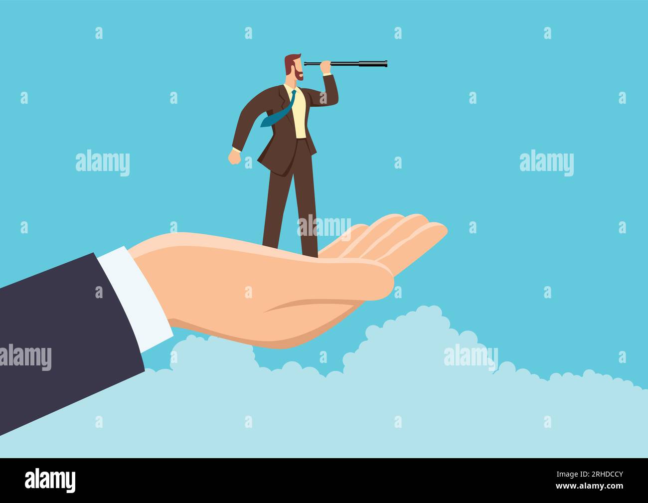 Simple flat business vector illustration of a hand holding a ...