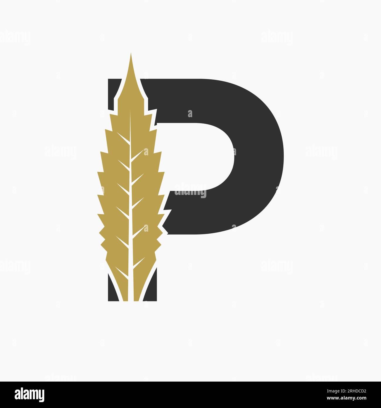 Letter p botanical logo hi-res stock photography and images - Alamy