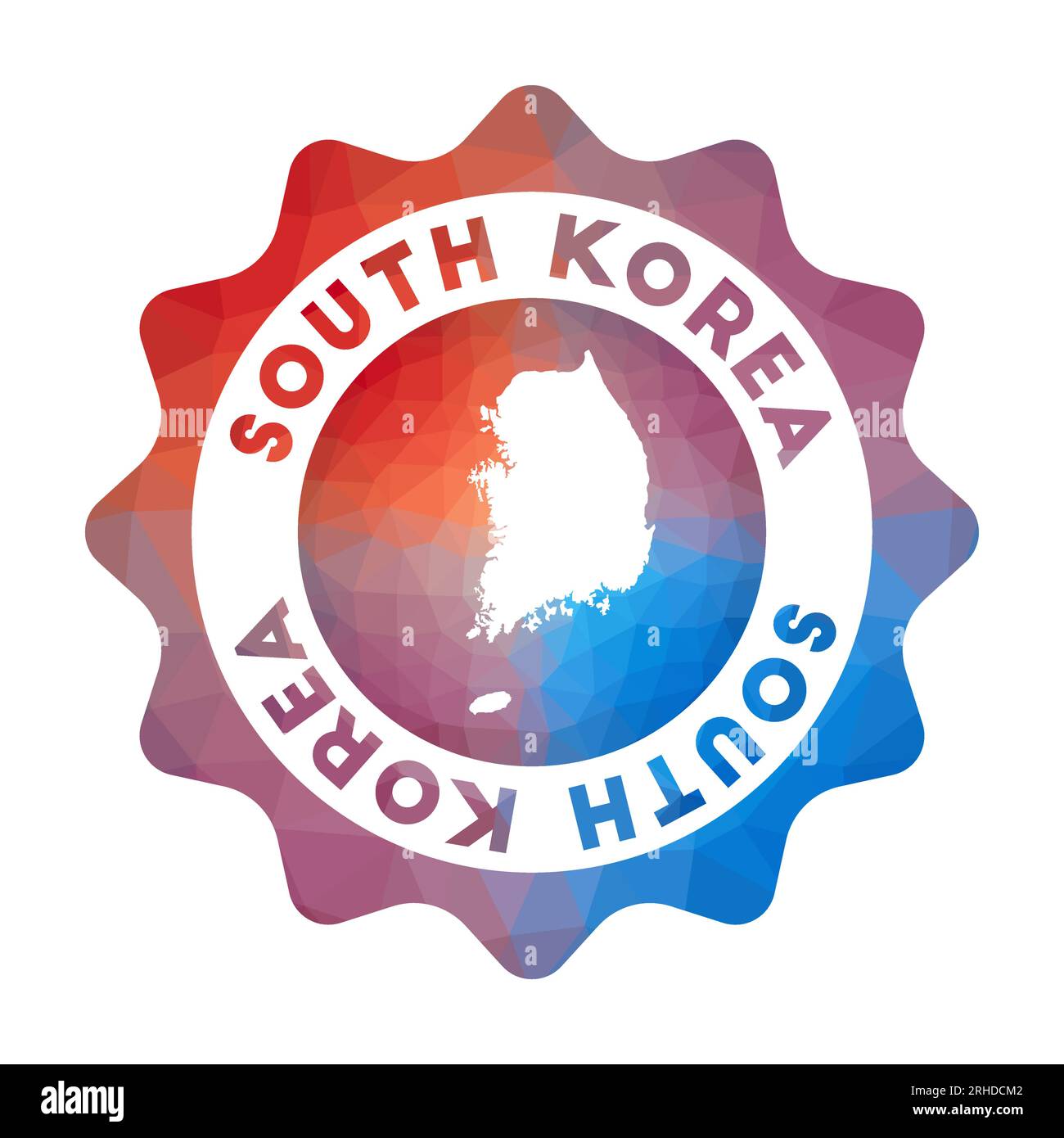 South Korea low poly logo. Colorful gradient travel logo of the country ...