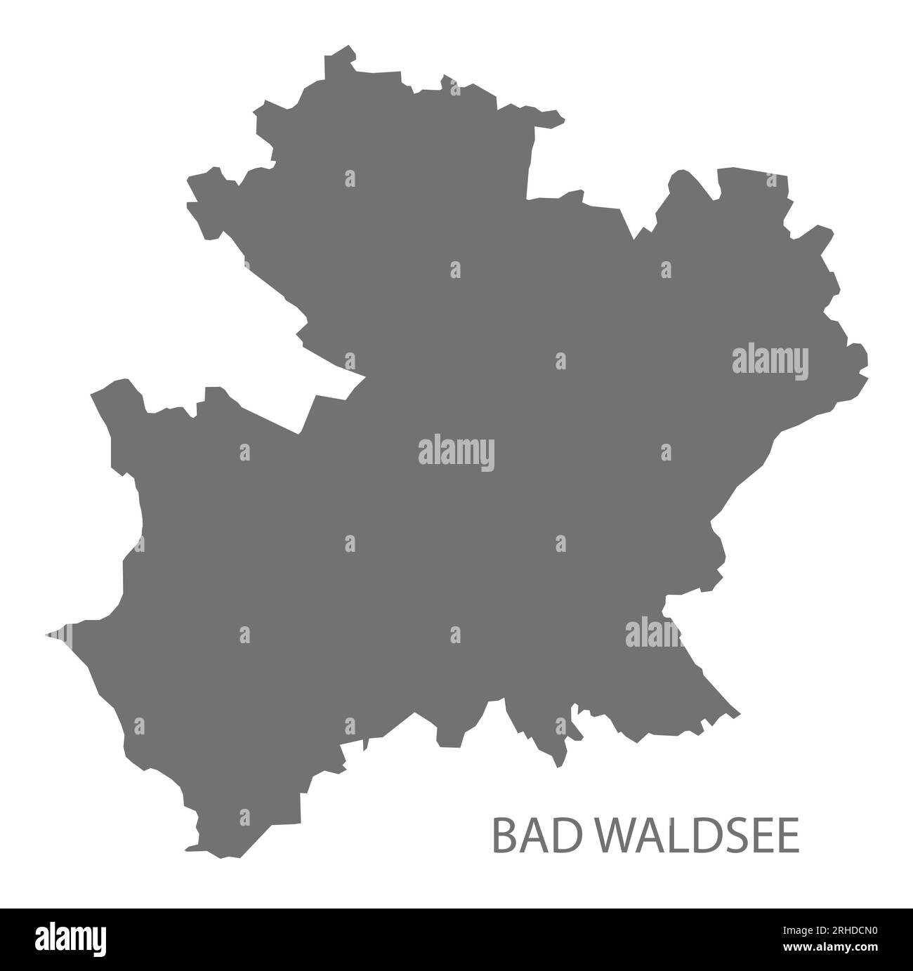Bad Waldsee German city map grey illustration silhouette shape Stock ...