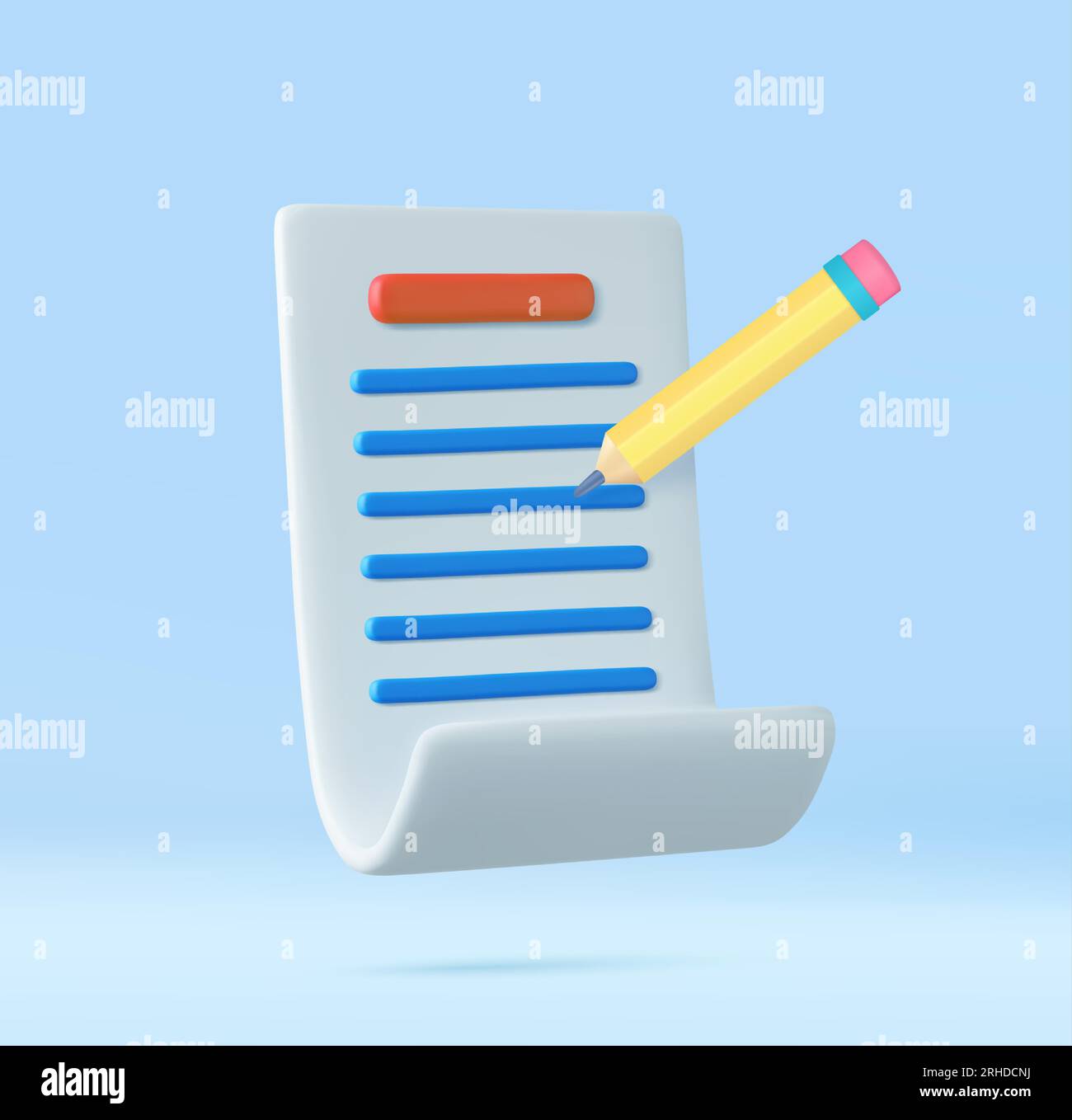 Content writing 3d paper icon hi-res stock photography and images - Alamy