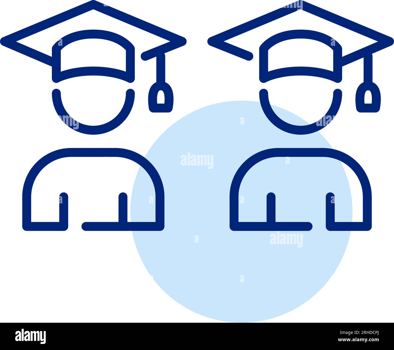Two university students in mortar boards and gowns. Graduation icon ... Two university students in mortar boards and gowns. Graduation icon ...