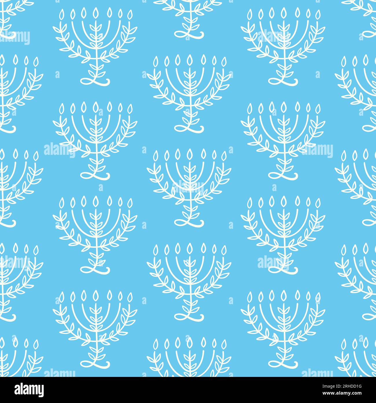 Menorah Seamless Pattern Hanukkah Background Print Stock Vector Image ...