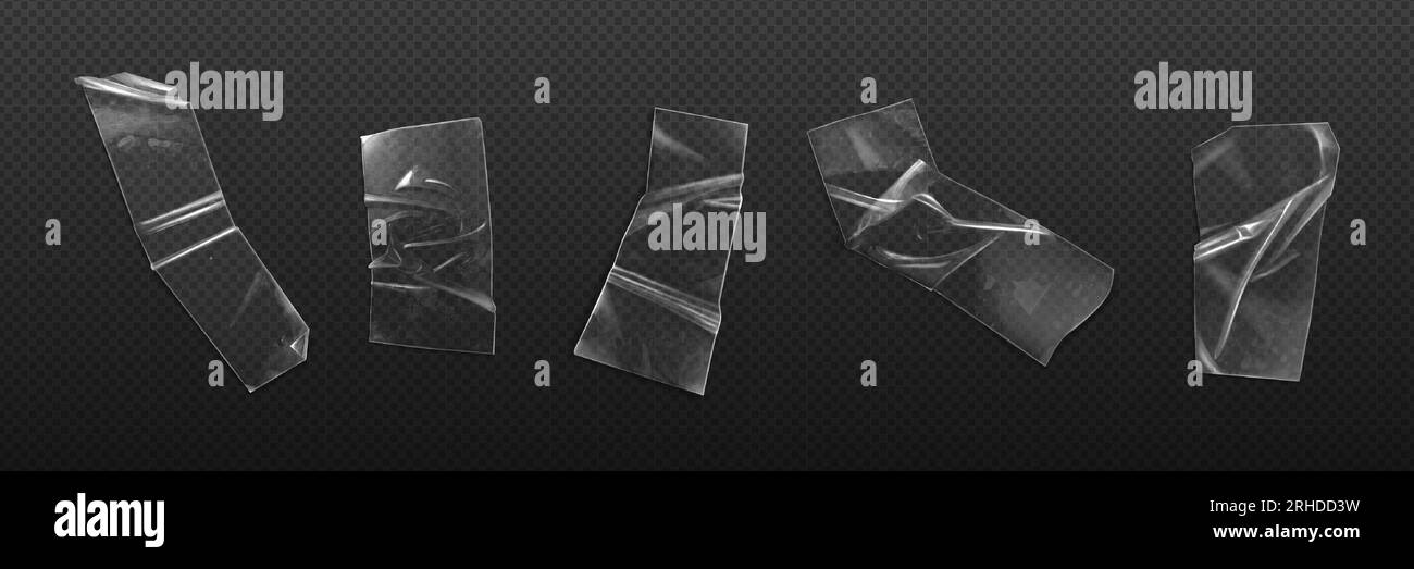 Realistic set of adhesive plastic tape isolated on transparent ...