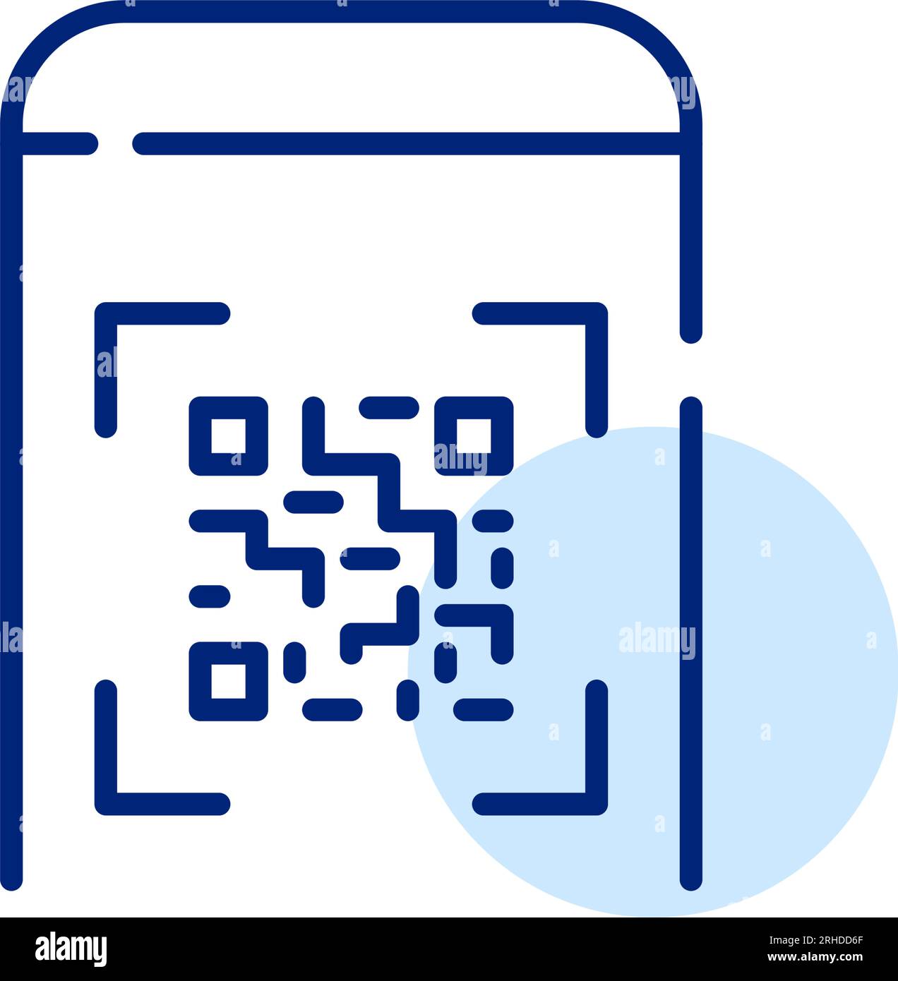Scanning qr-code with smartphone app. Information links or payment. Pixel perfect icons set ...