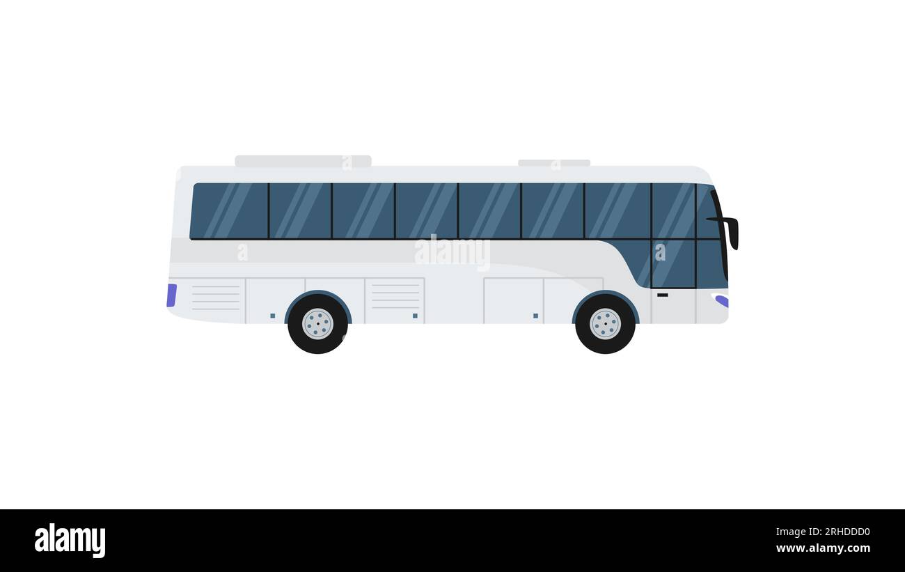 White Bus Side View