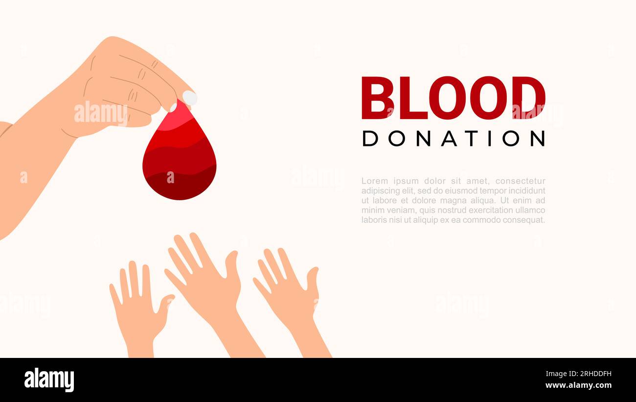 Blood donation background. Hand give tear of blood Stock Vector Image ...