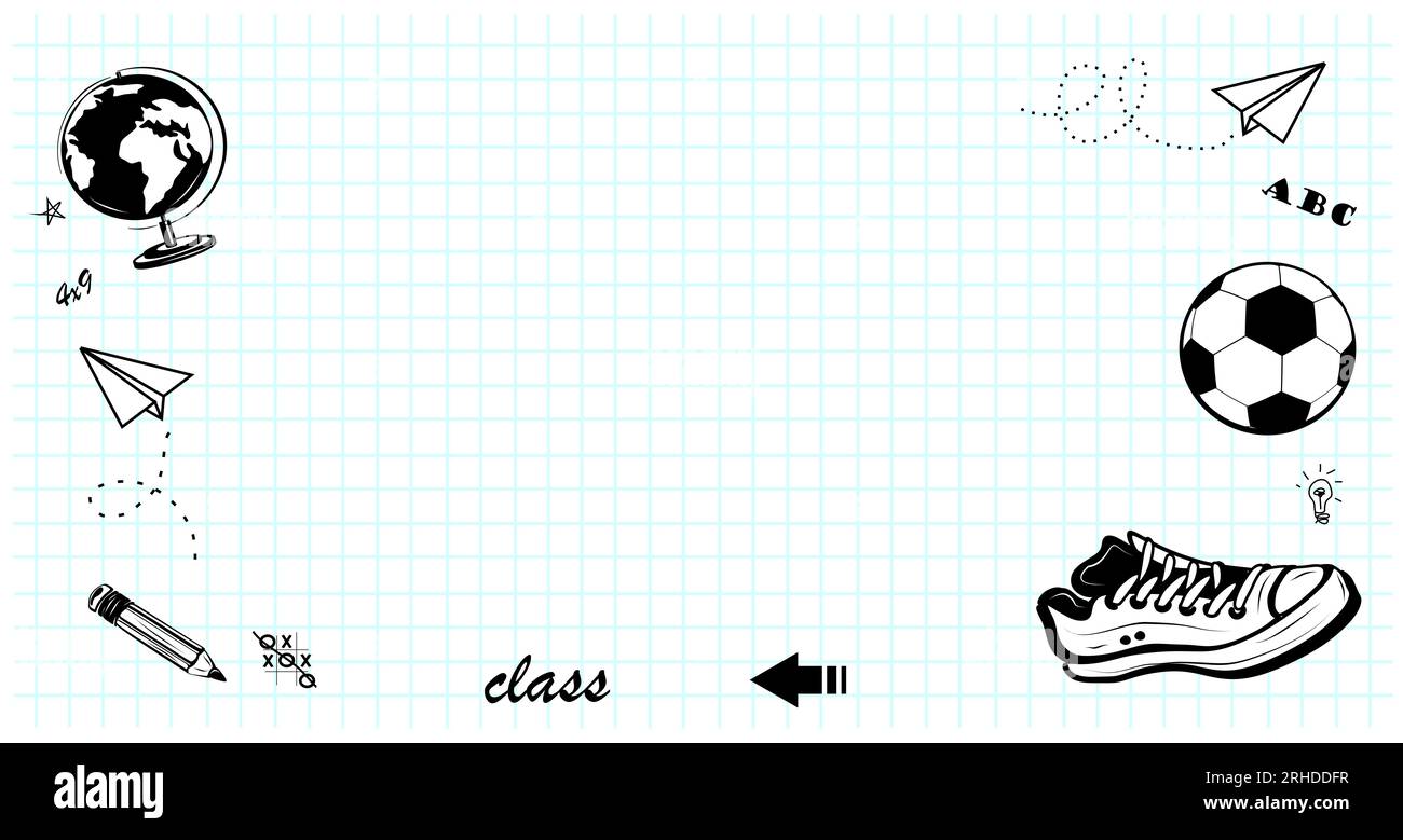 not colored symbols of school Stock Photo - Alamy