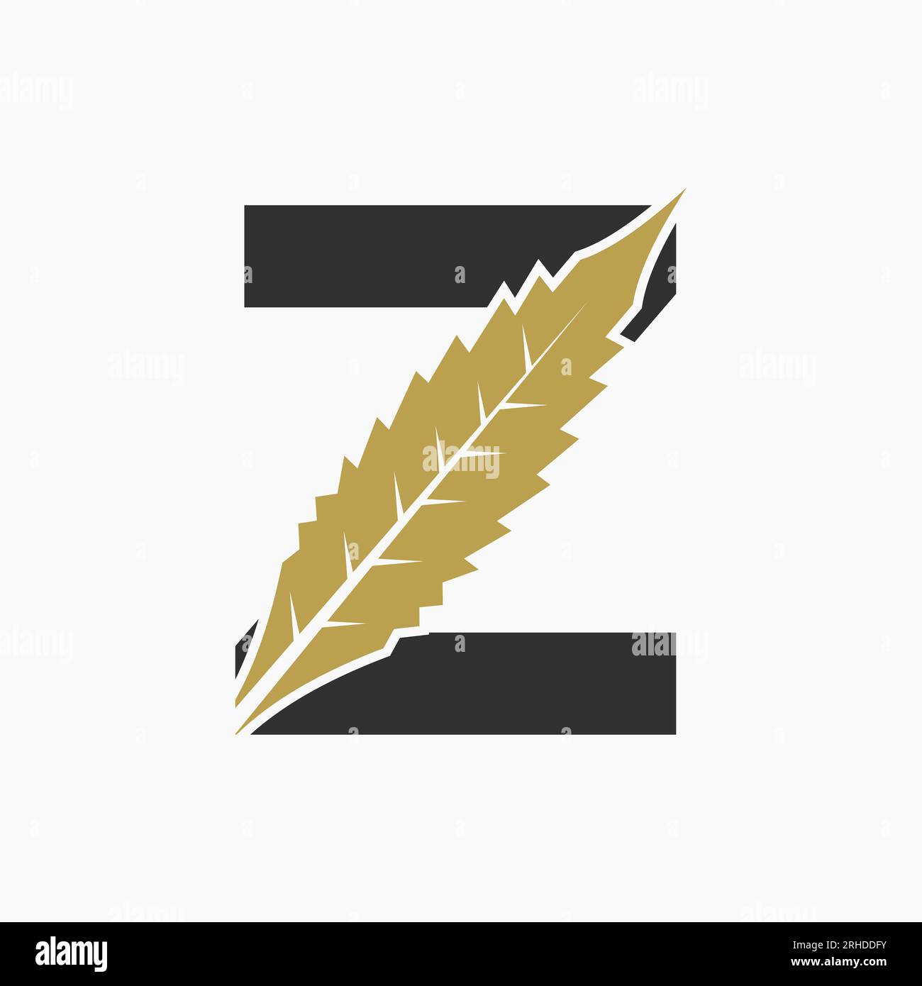 Letter Z Cannabis Logo Concept With Marijuana Leaf Icon Stock Vector ...