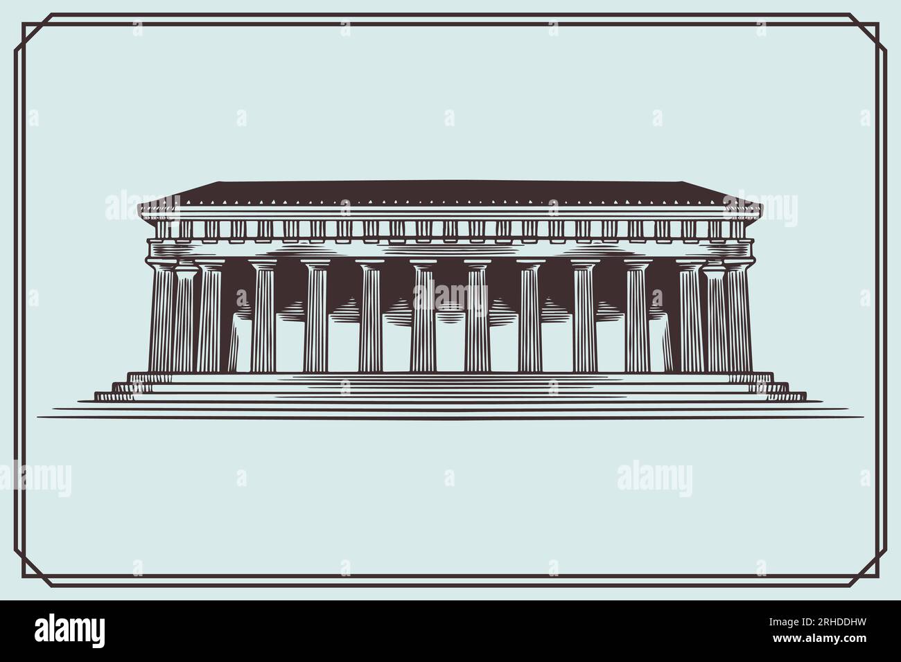 hand drawn ancient greek building symbol vintage style Stock Vector ...