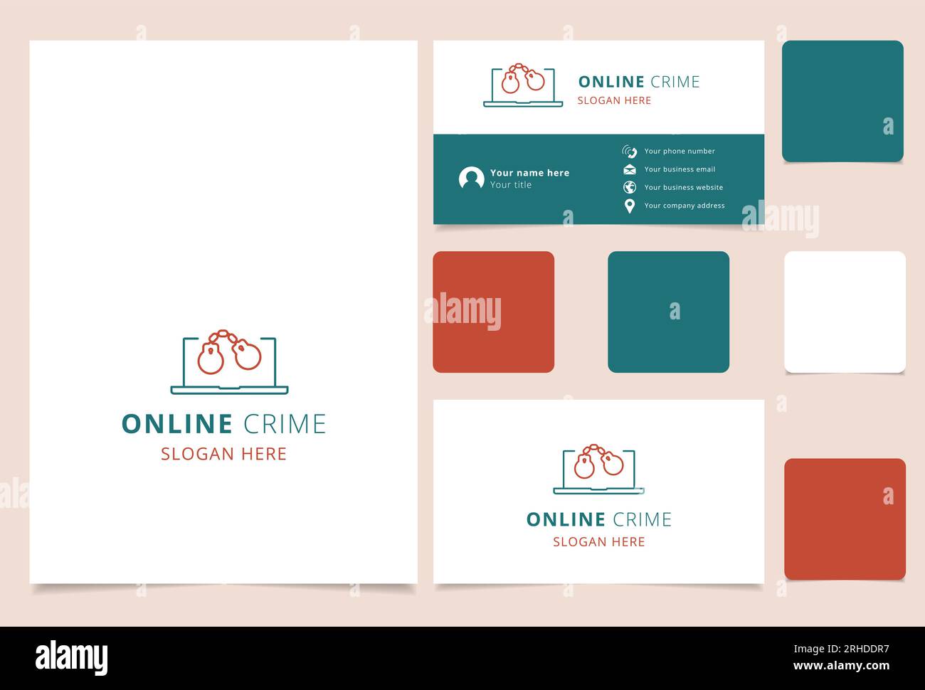 Online crime logo design with editable slogan. Branding book and ...