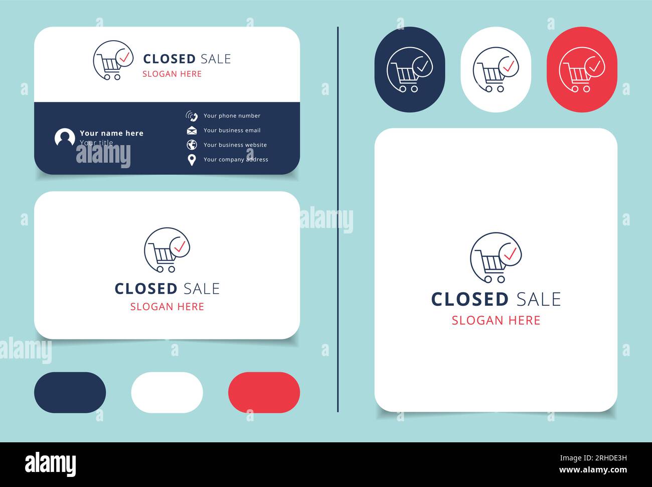 Closed sale logo design with editable slogan. Branding book and ...