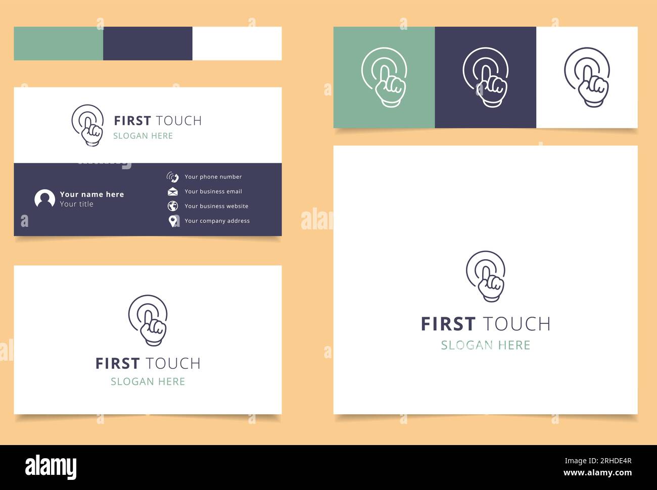 First touch logo design with editable slogan. Branding book and ...