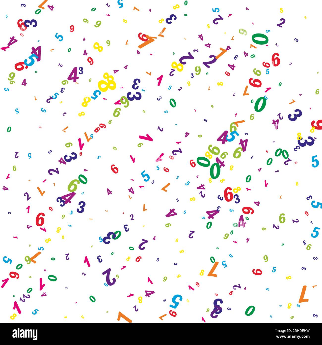 Concept of school background. Colorful childish numbers and digits ...