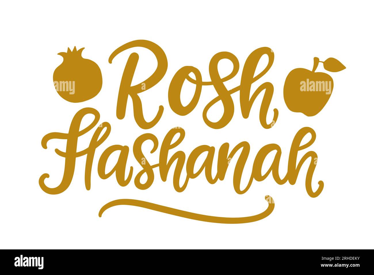 Rosh Hashanah Jewish New Year Hand Lettering Stock Vector Image & Art ...