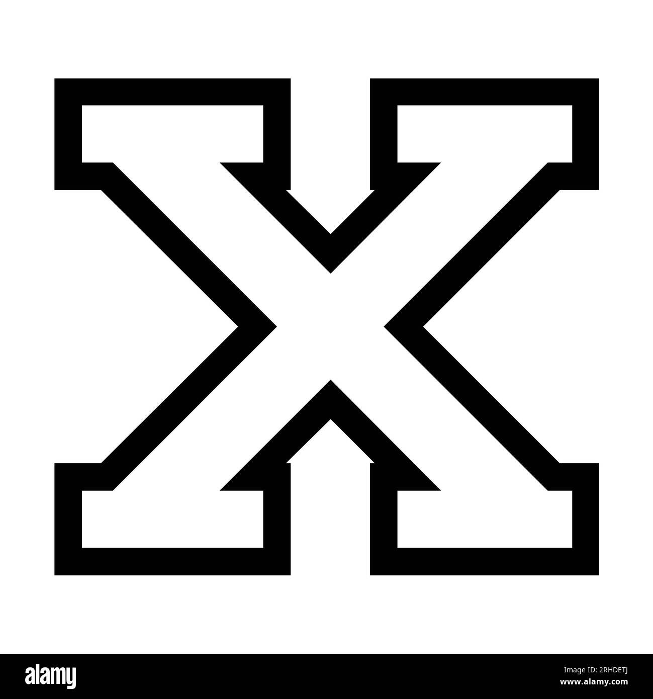 X letter sports college jersey font on white background. Isolated ...