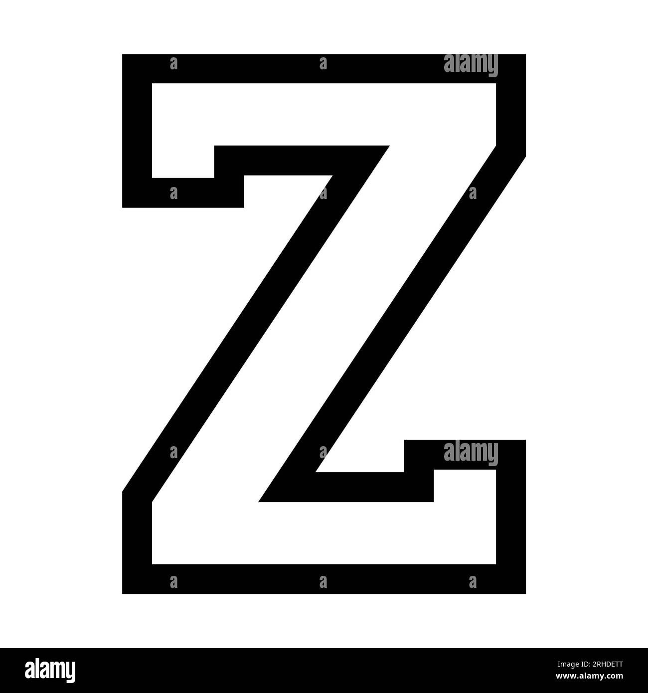 Z letter sports college jersey font on white background. Isolated ...