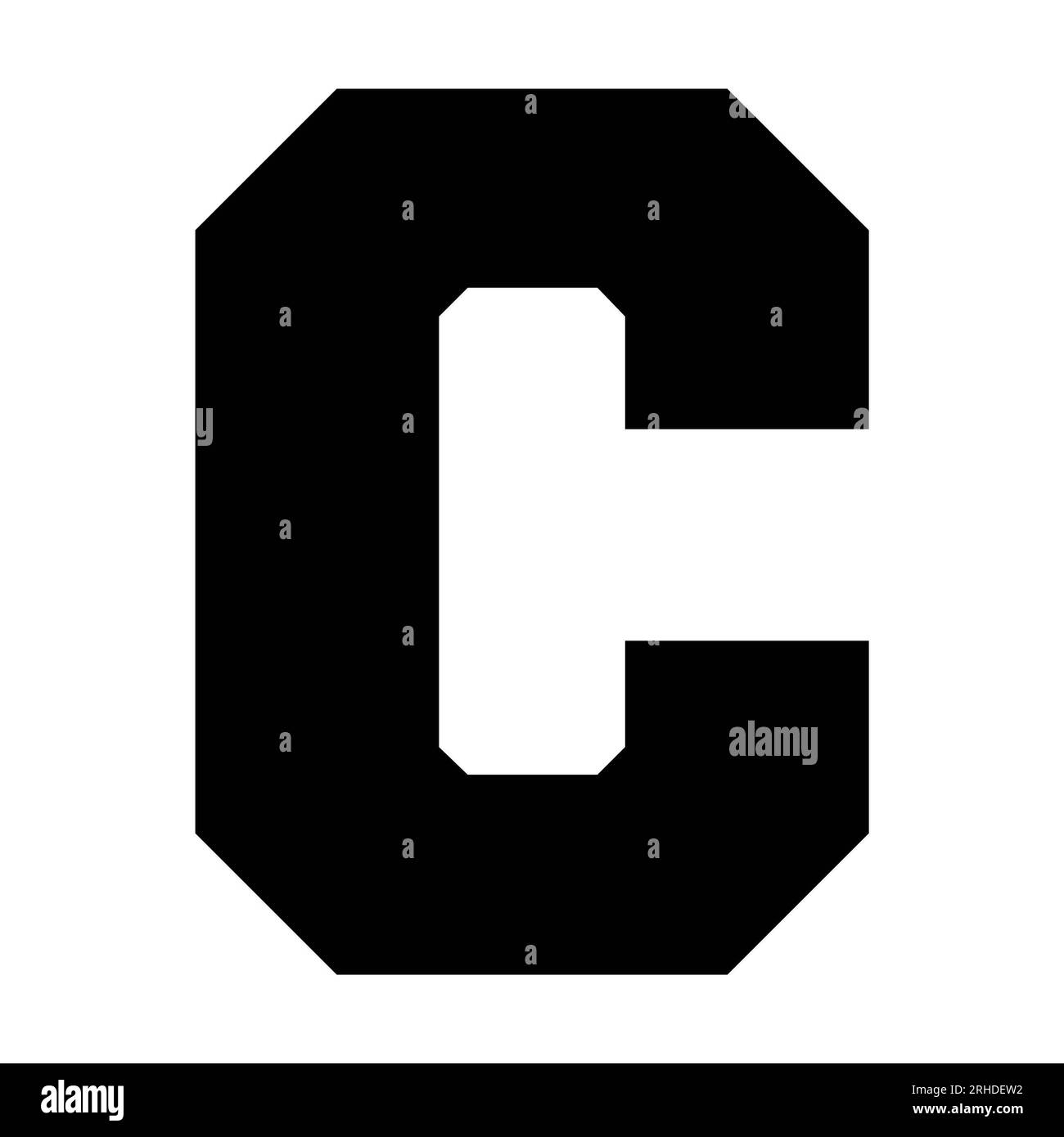 C letter college jersey sports font on white background. Isolated, no ...