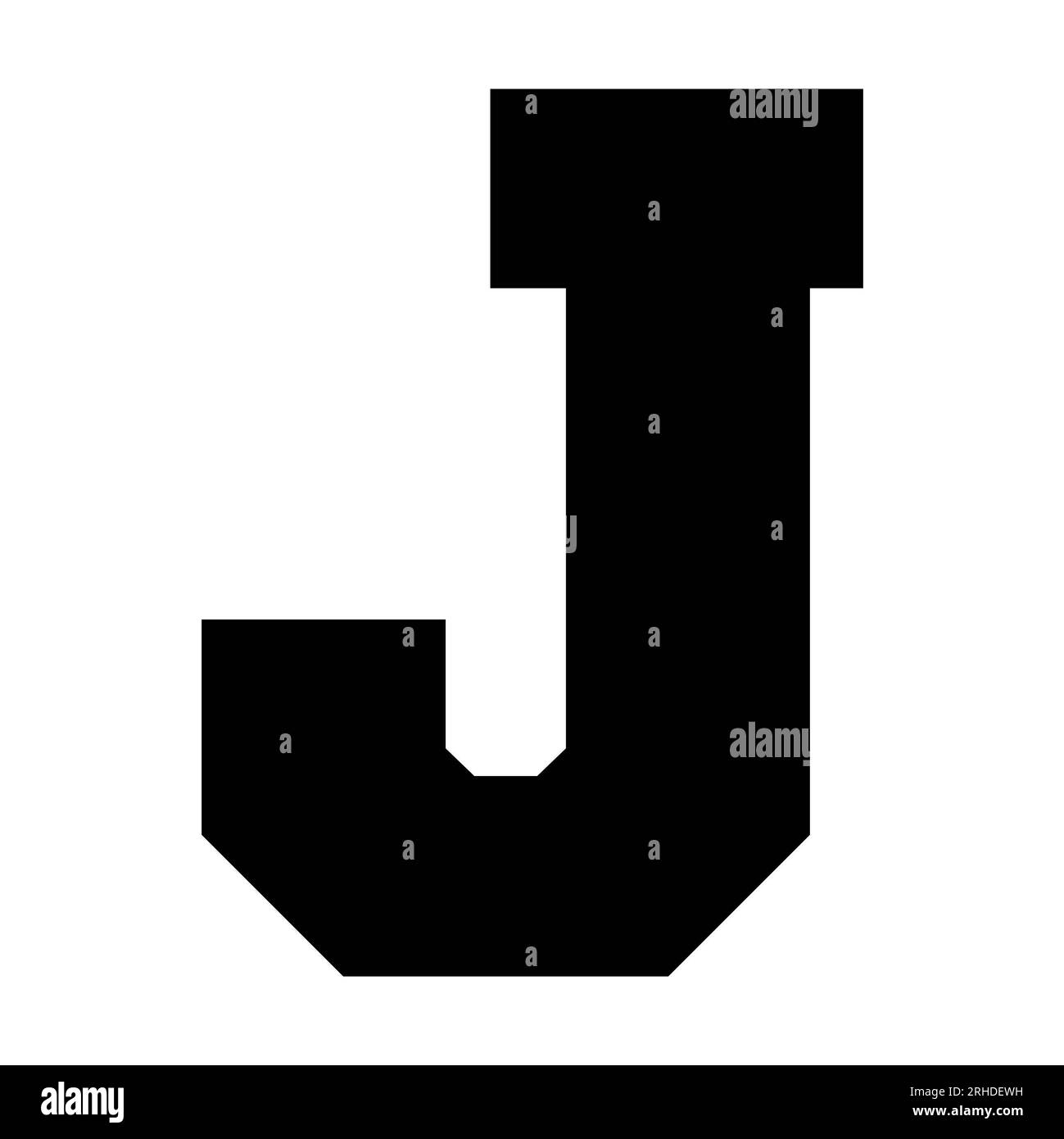 J letter college jersey sports font on white background. Isolated, no ...