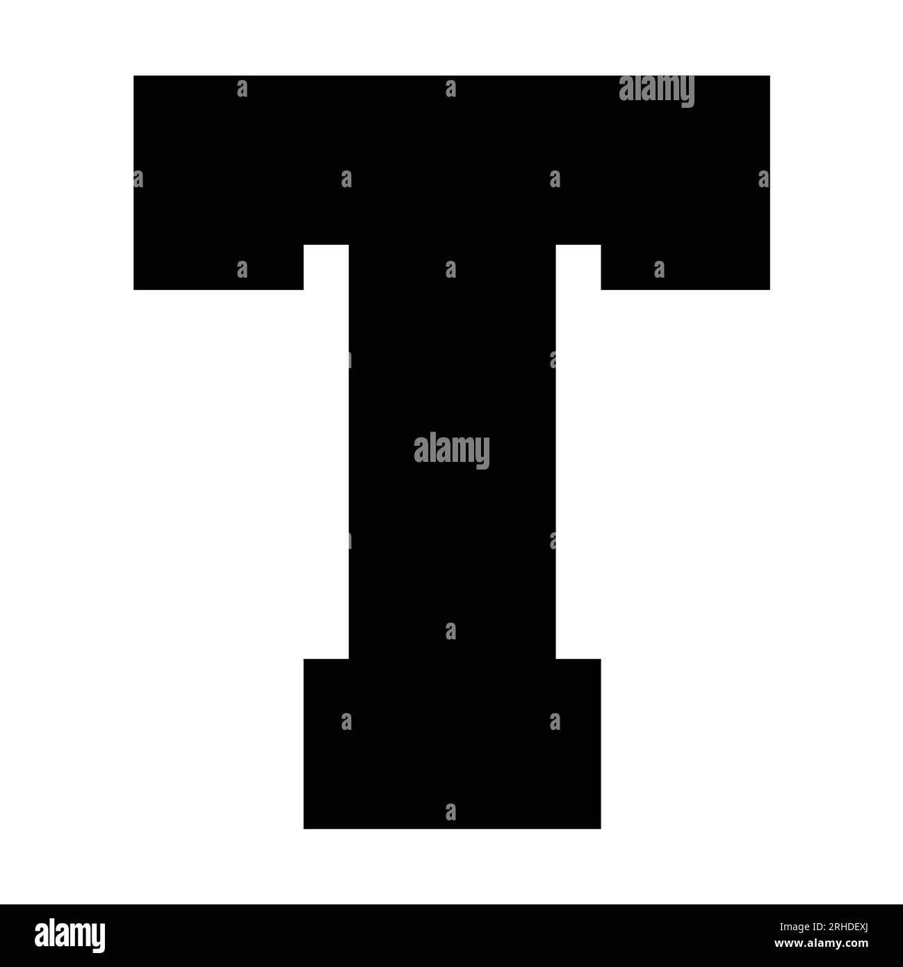 T letter college jersey sports font on white background. Isolated, no ...