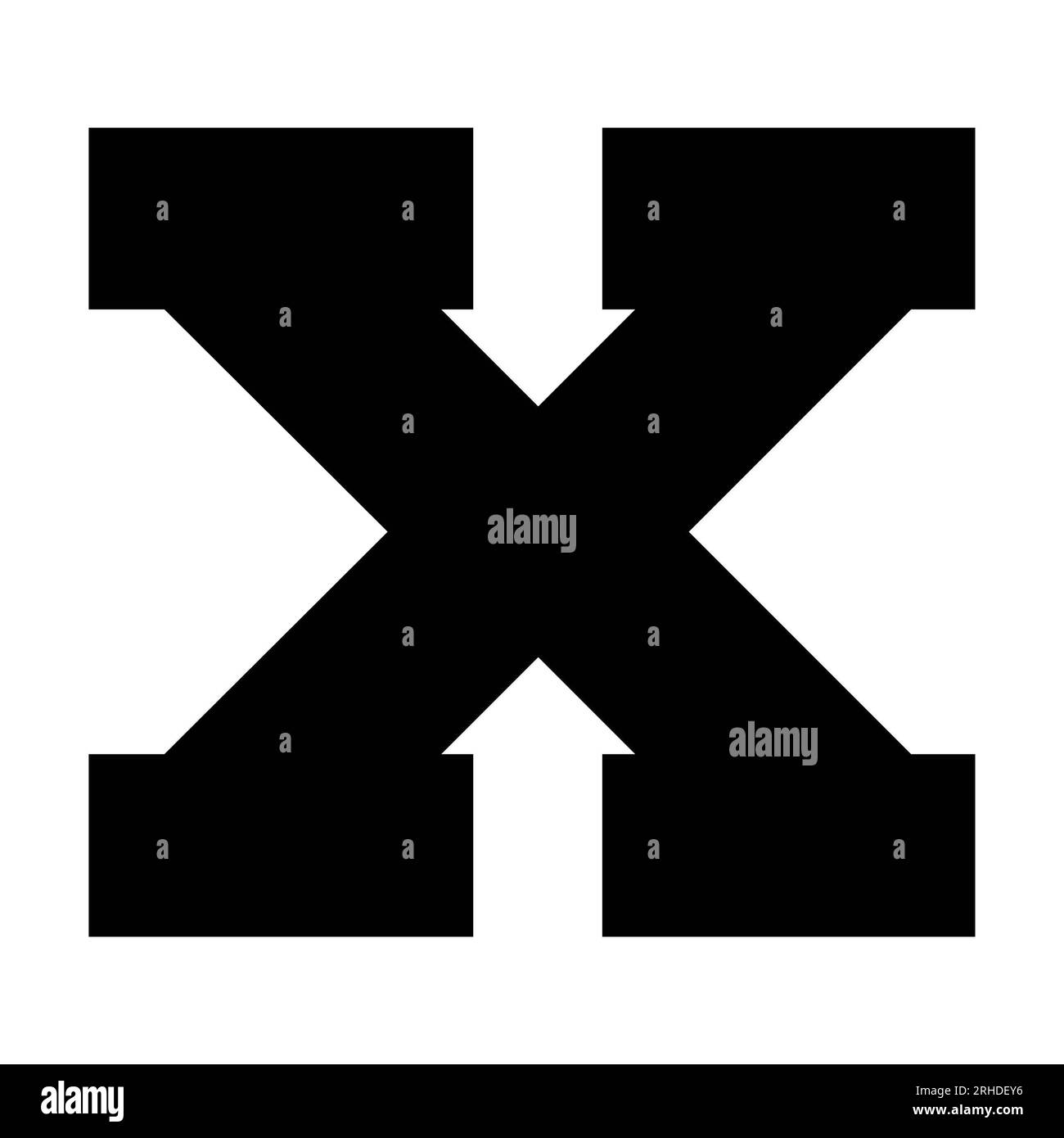 X letter college jersey sports font on white background. Isolated, no ...