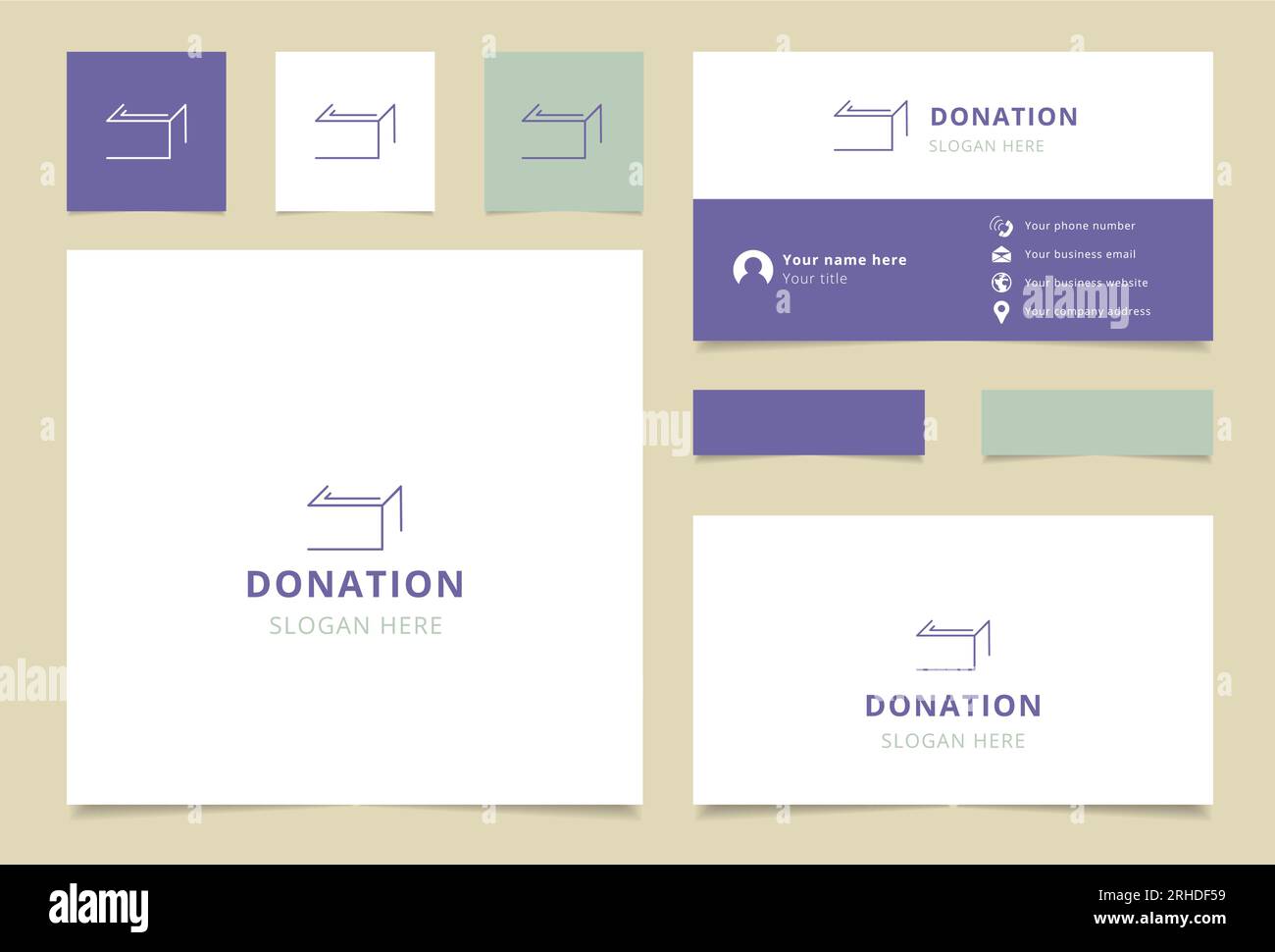 Donation logo design with editable slogan. Branding book and business ...