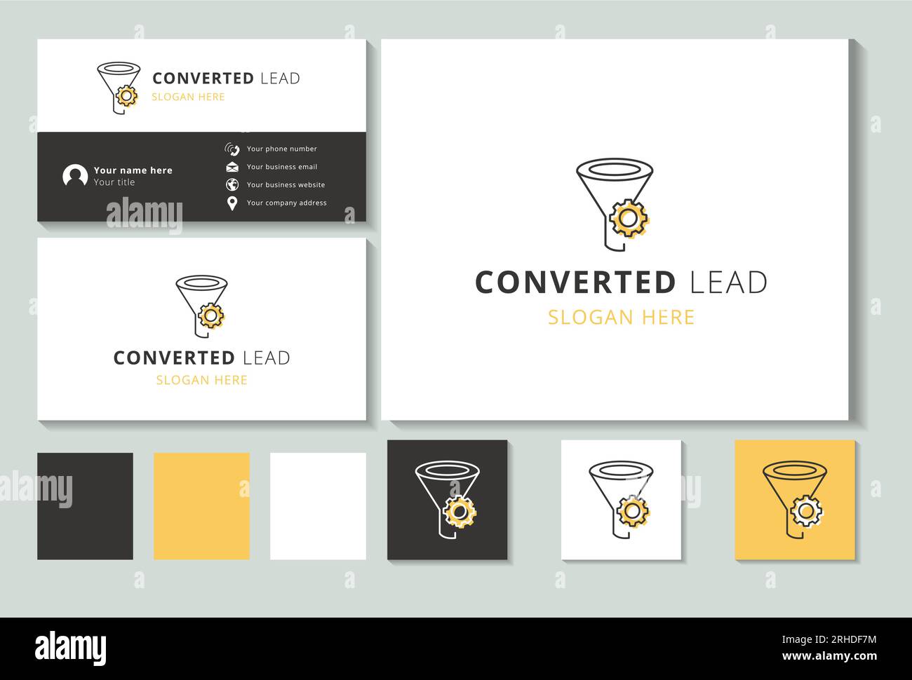 Converted lead logo design with editable slogan. Branding book and ...