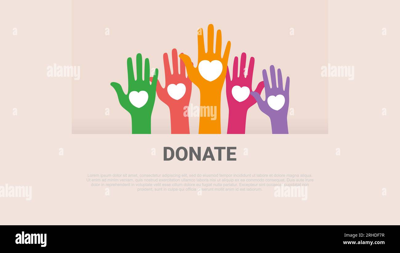 Voluntary and donation flat vector illustration Stock Vector Image ...