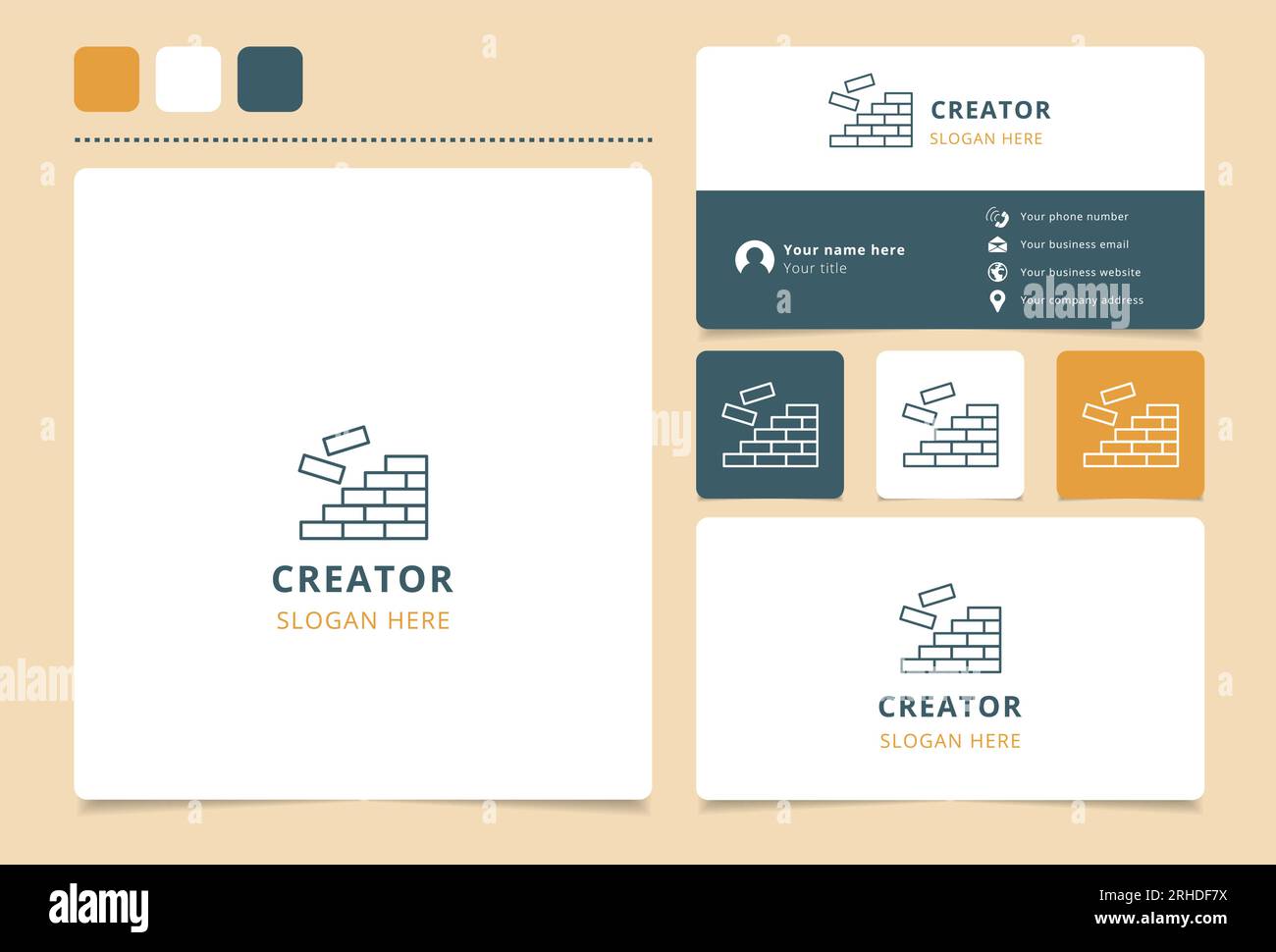 Creator logo design with editable slogan. Branding book and business ...