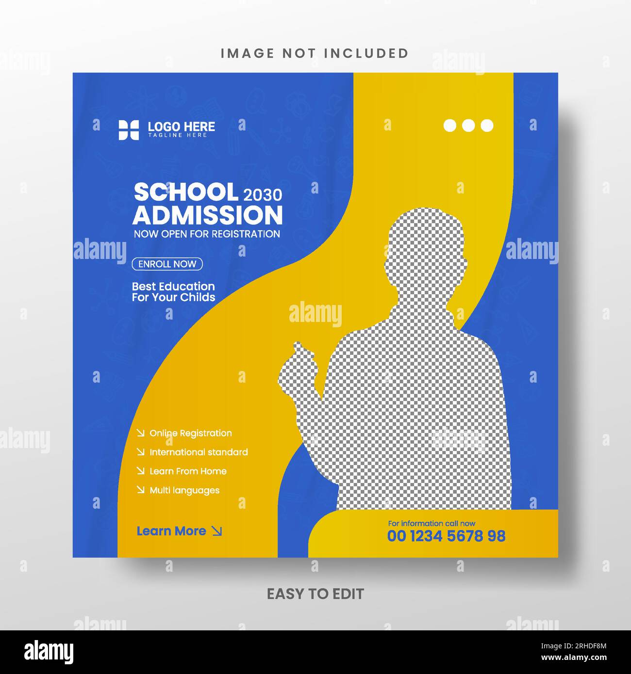 School admission and Back to school social media post template Stock ...