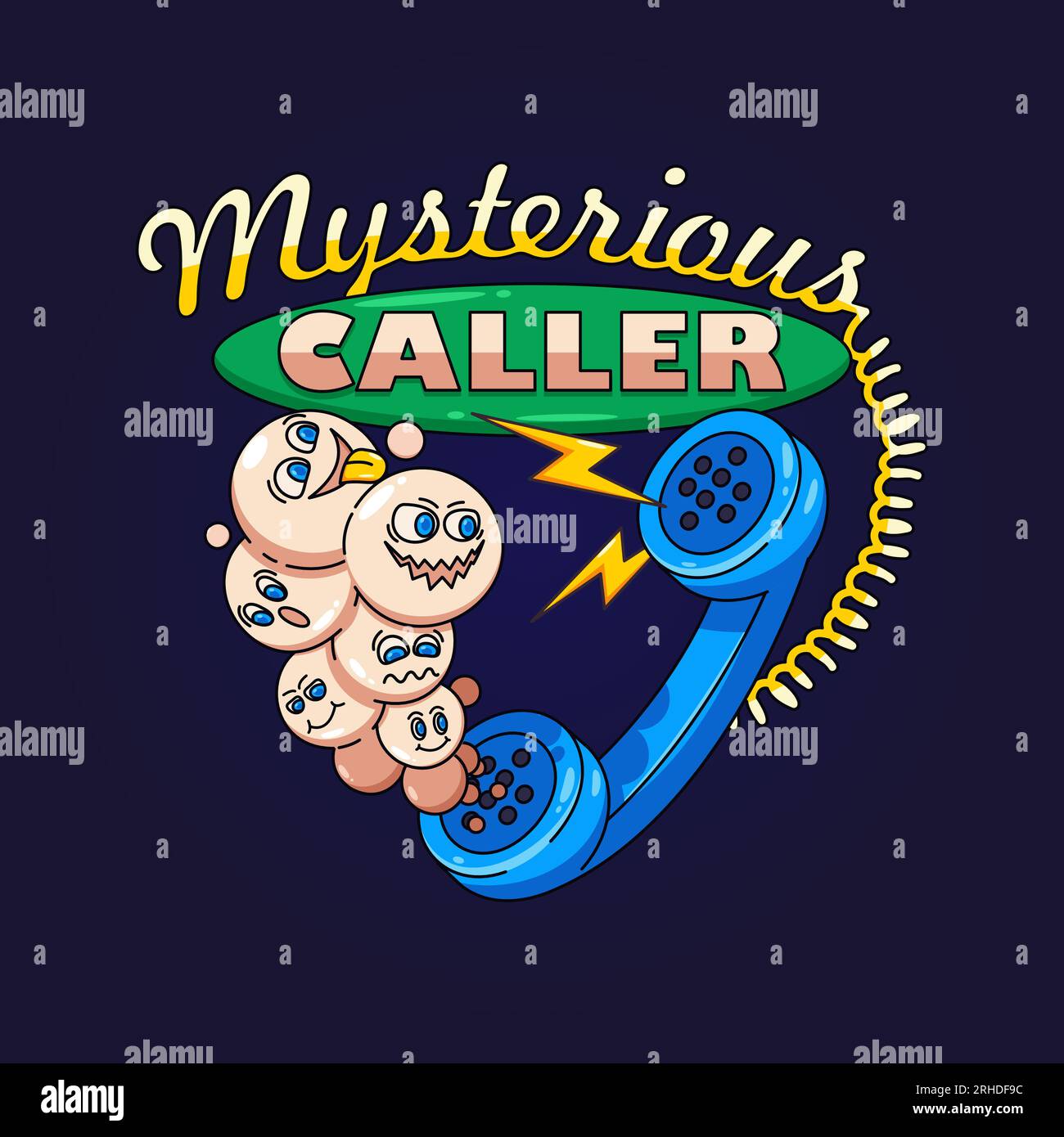 Mysterious caller, mysterious emoticon illustration. Retro vector ...
