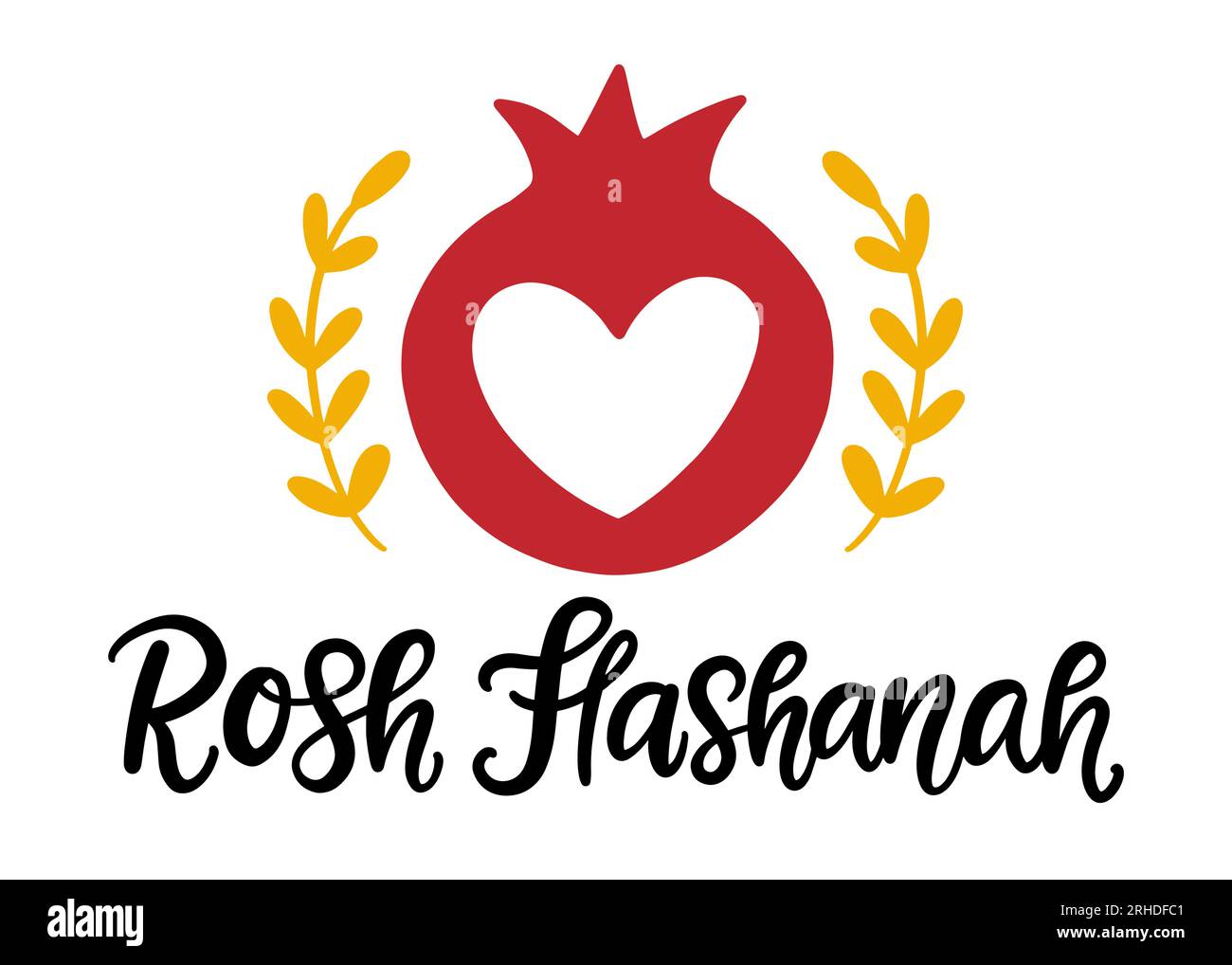 Rosh Hashanah Jewish New Year Hand Lettering Stock Vector Image & Art ...