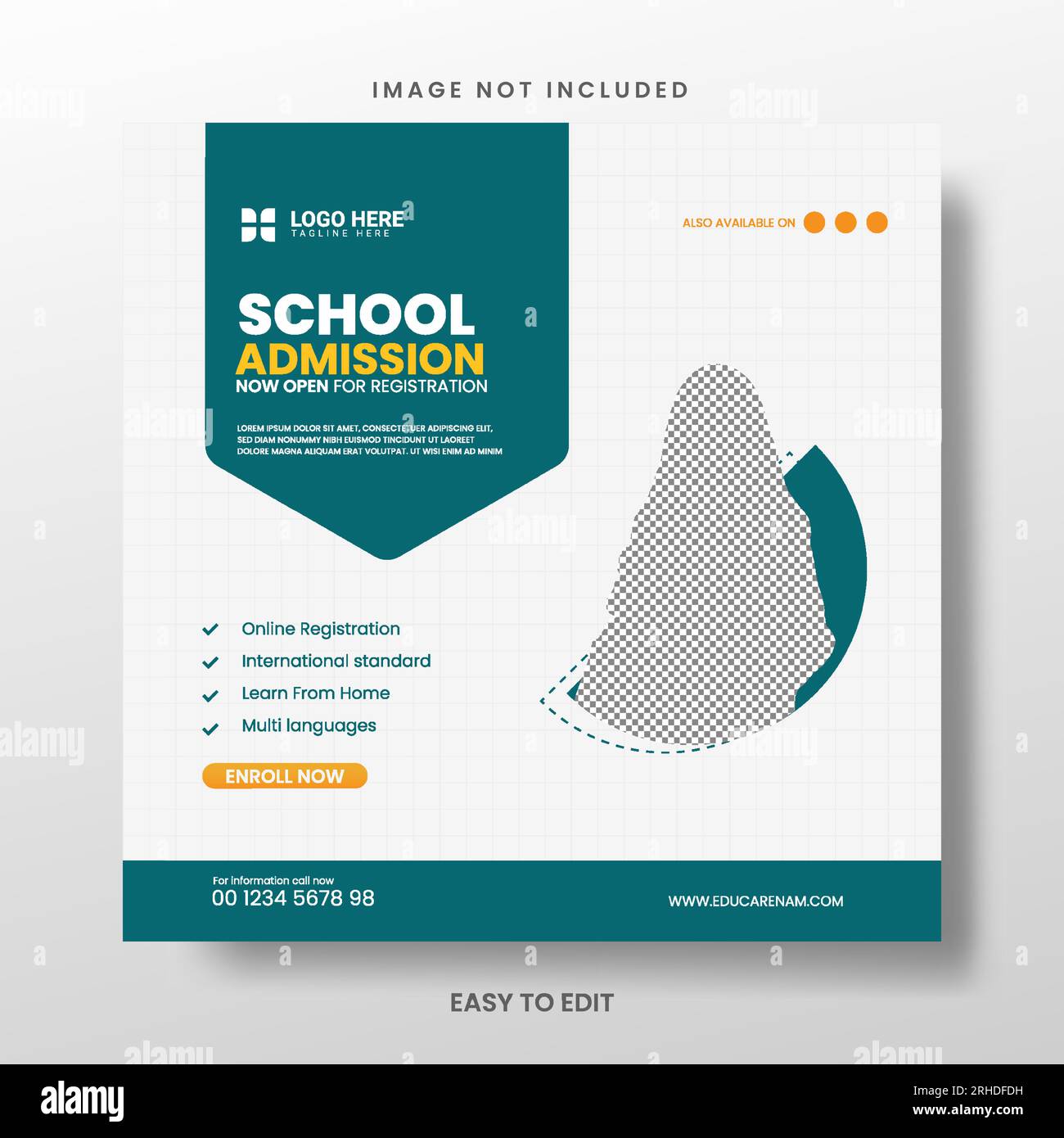 School admission and Back to school social media post template Stock Vector Image & Art - Alamy