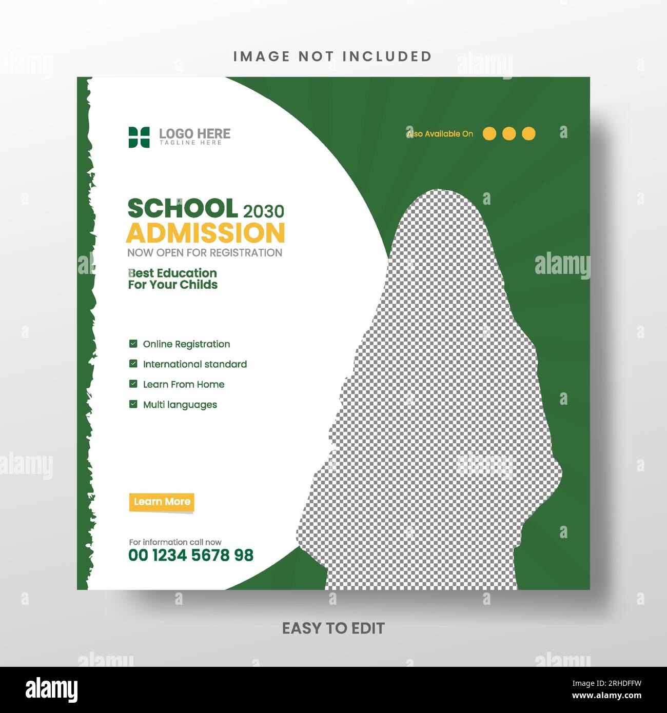 School admission and Back to school social media post template Stock ...