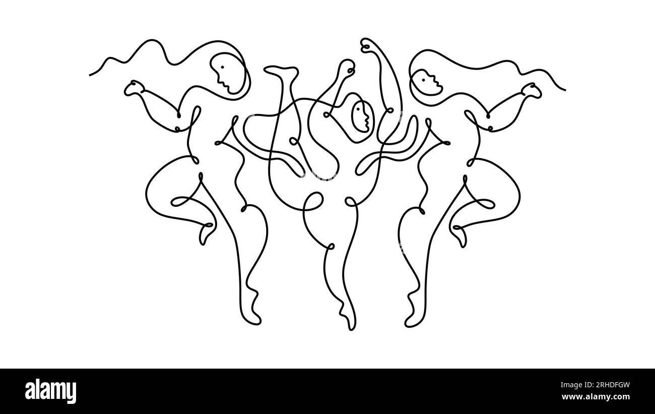 One continuous single line drawing of dancing people picasso Stock ... One continuous single line drawing of dancing people picasso Stock ...