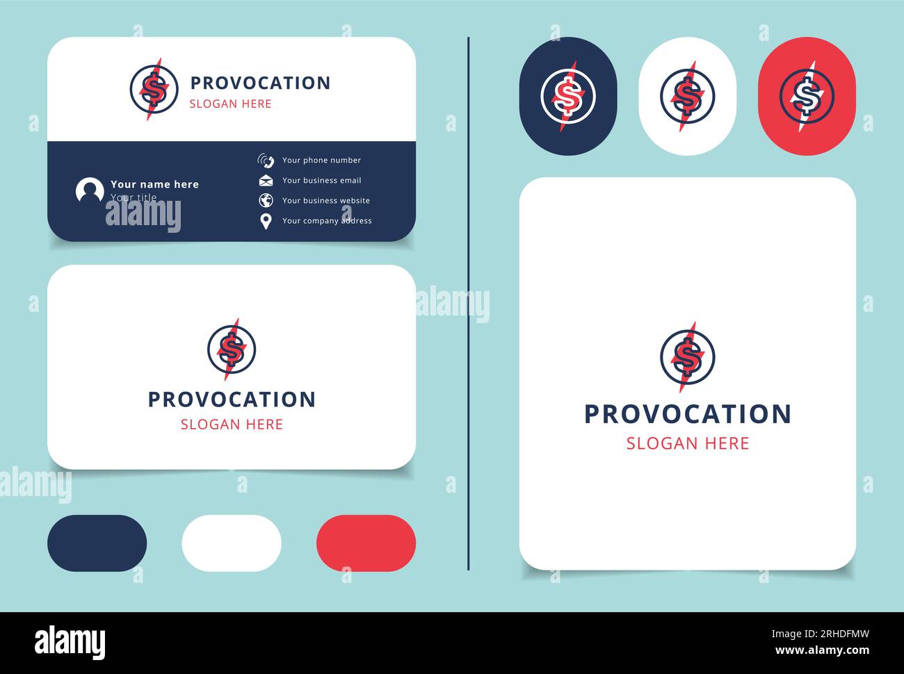 Provocation logo design with editable slogan. Branding book and ...