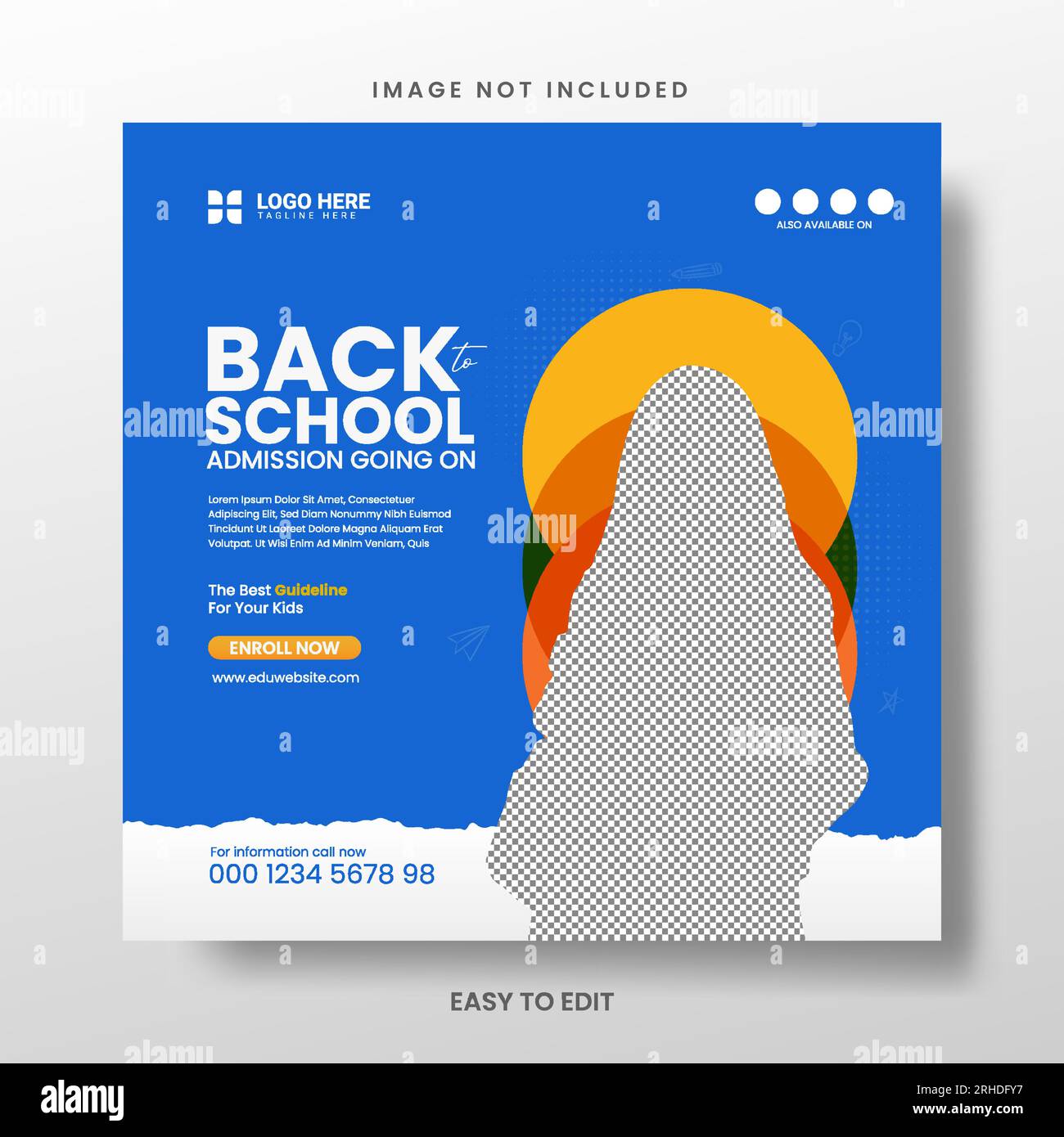 School admission and Back to school social media post template Stock ...