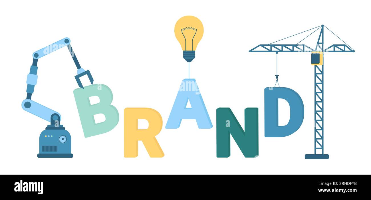 Automation in brand creation and development vector illustration ...