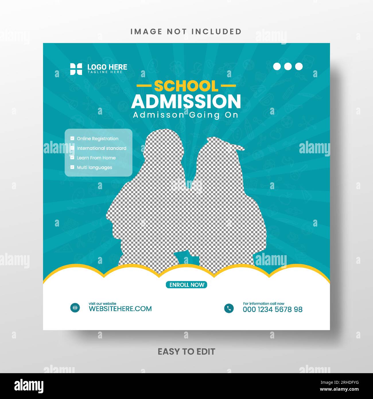 School admission and Back to school social media post template Stock ...