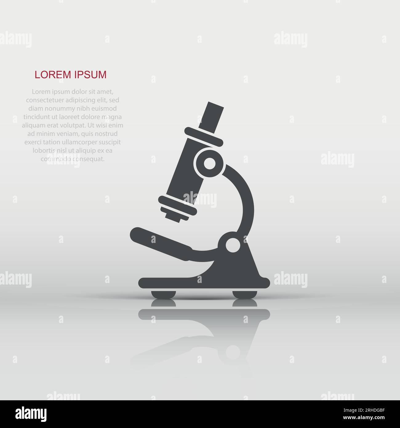 Microscope icon in flat style. Laboratory magnifier vector illustration ...