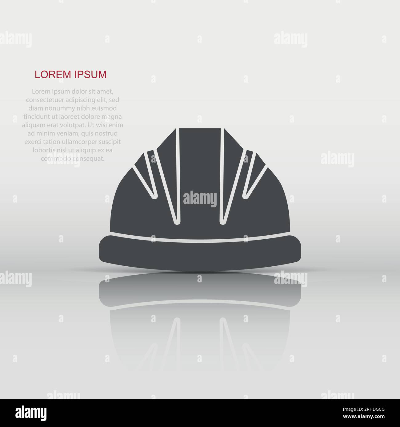 Construction helmet icon in flat style. Safety cap vector illustration ...