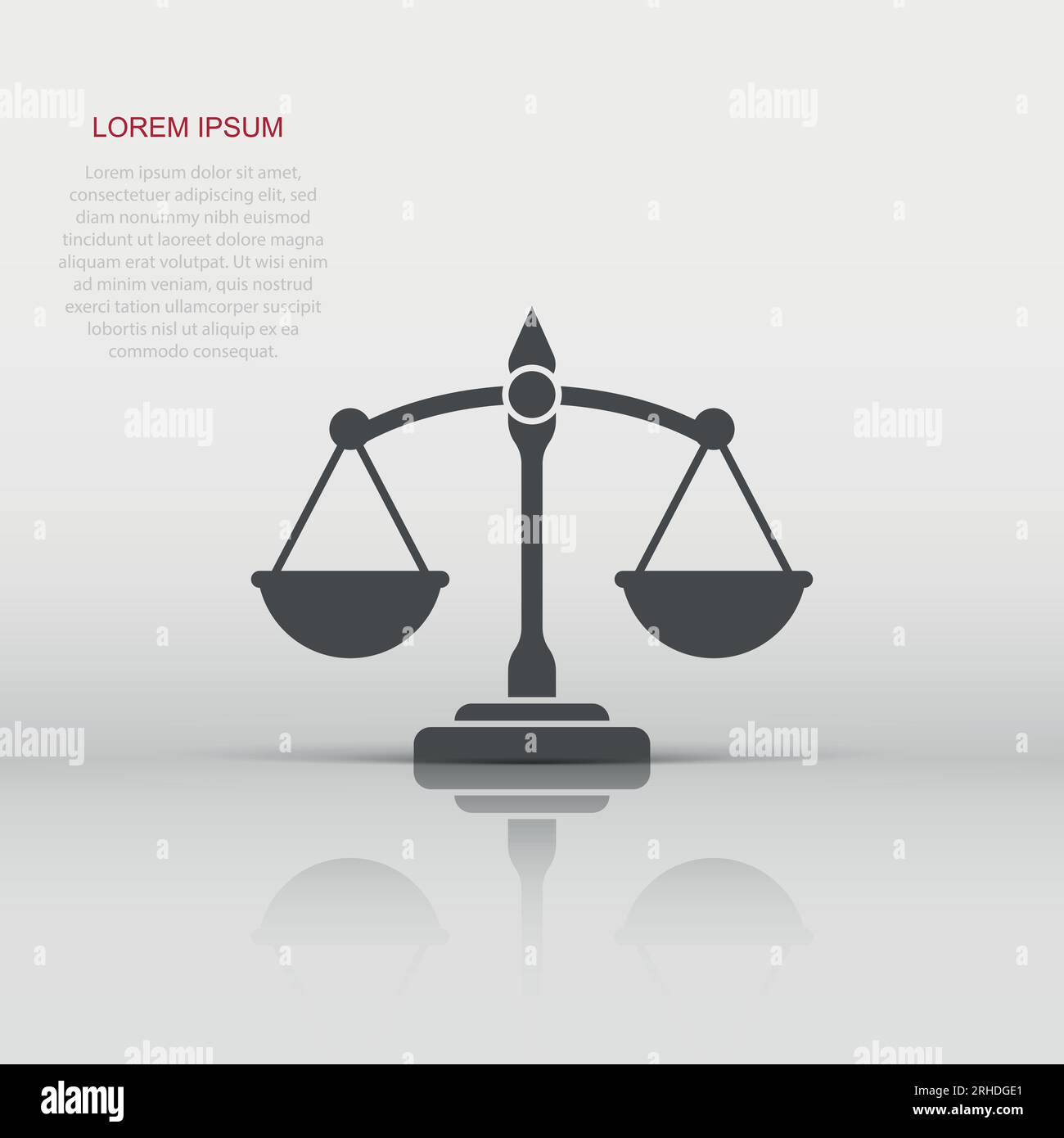 Scales icon in flat style. Libra vector illustration on isolated ...