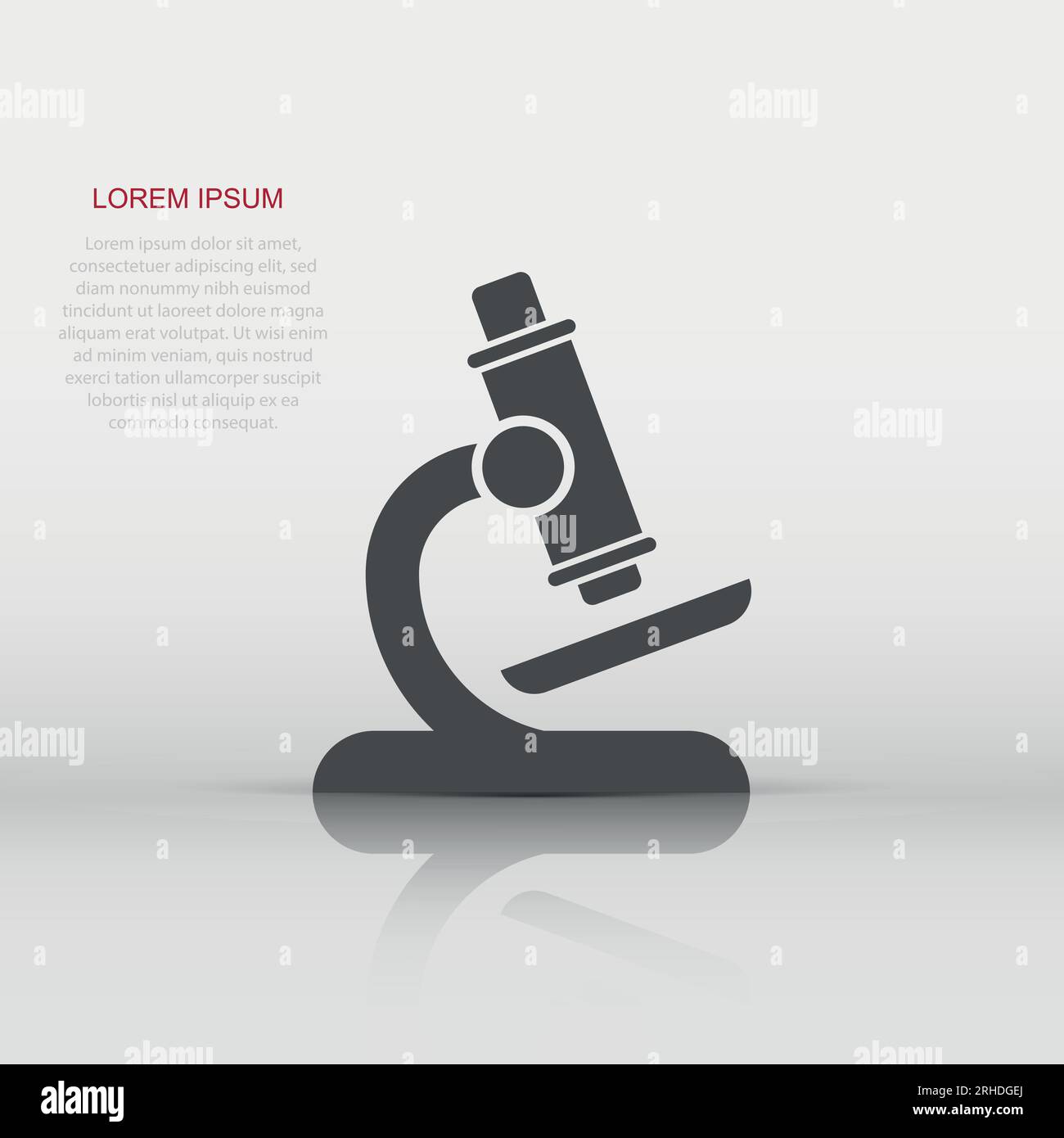 Microscope icon in flat style. Laboratory magnifier vector illustration ...